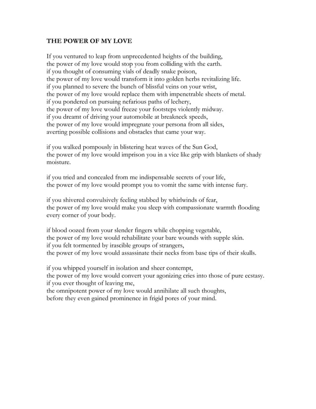 The Power Of My Love | PDF