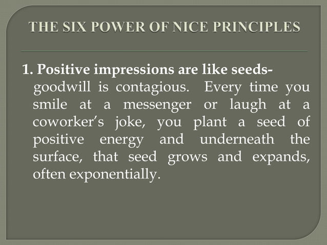 The power of nice | PPT