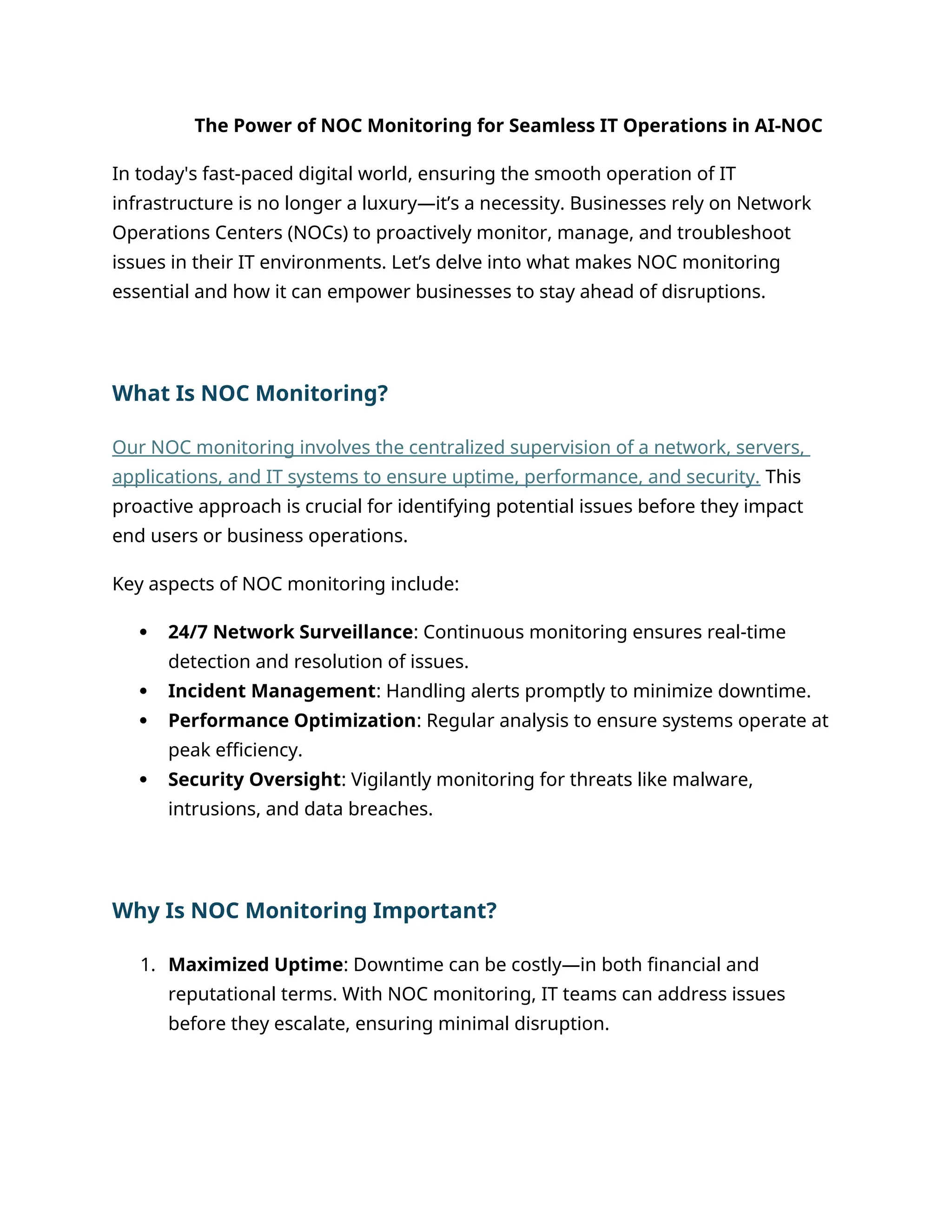 The Power of NOC Monitoring for Seamless IT Operations in AI-NOC.docx