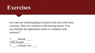 The Power of Nouns: noun is a part of speech | PPTX