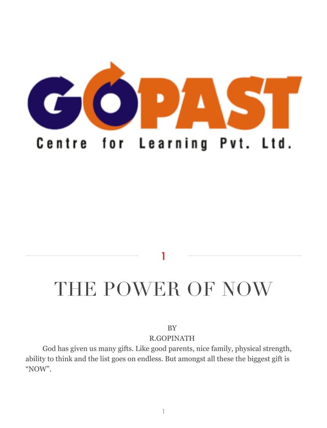 The power of now | PDF