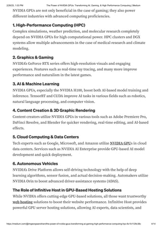 The Power of NVIDIA GPUs: Transforming AI, Gaming, & High Performance ...
