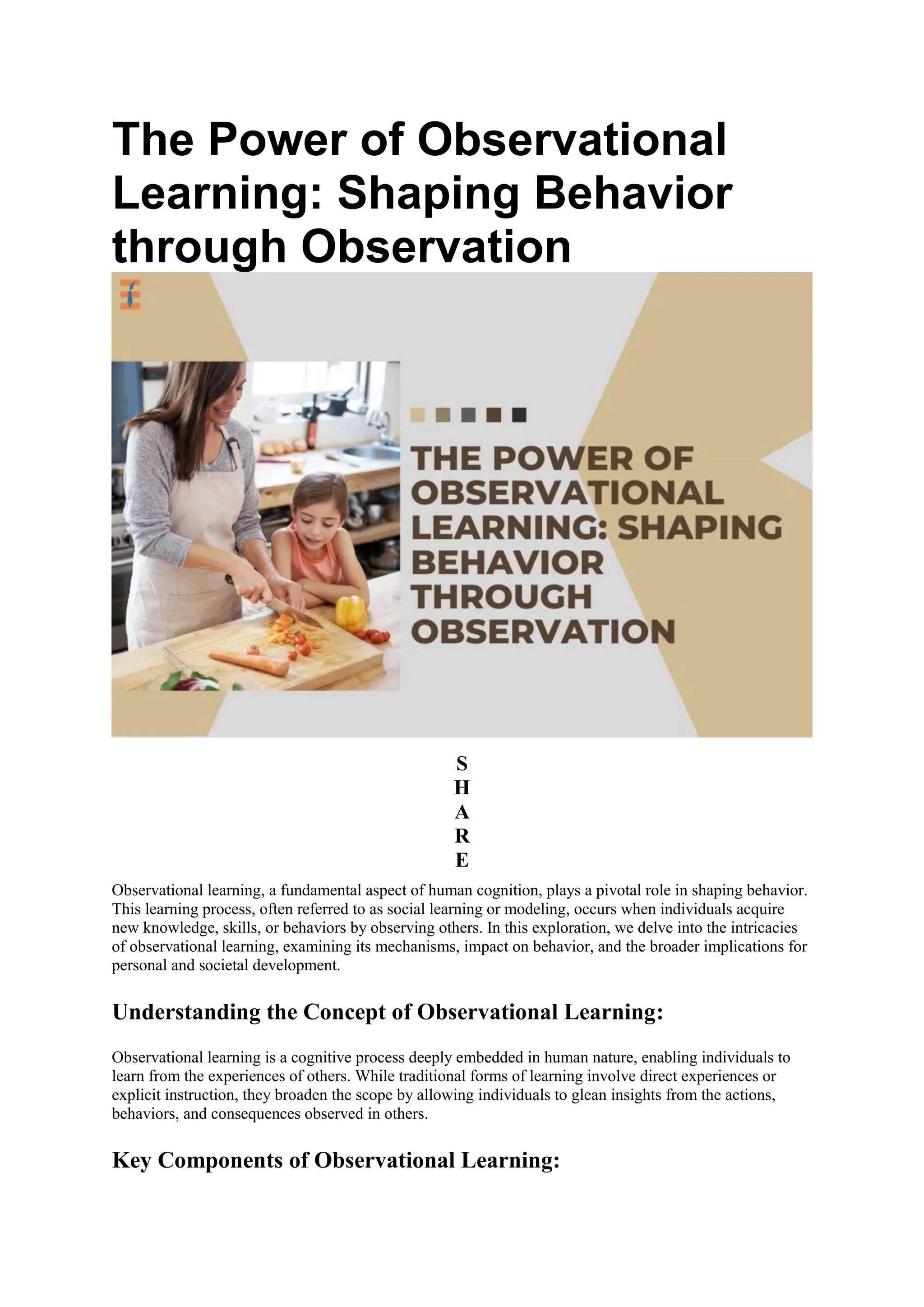 Observational Learning: Meaning, Impact On Behavior And Real-World ...
