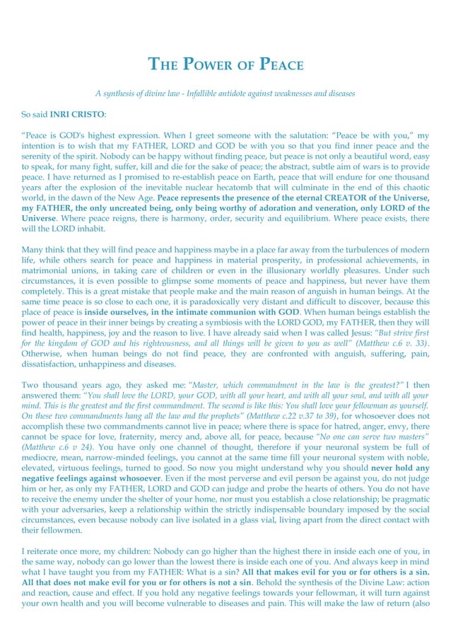 The Power of Peace | PDF