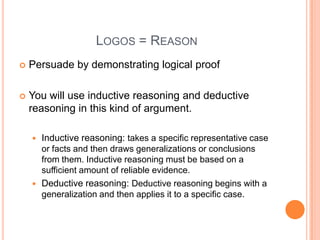The power of persuasion logos, pathos, and ethos | PPTX