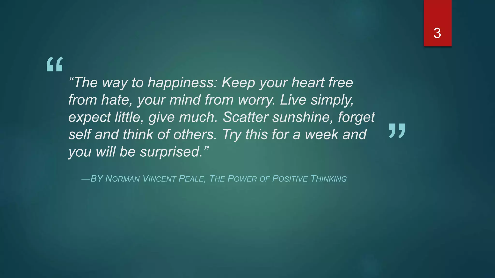 The power of positive thinking | PPTX