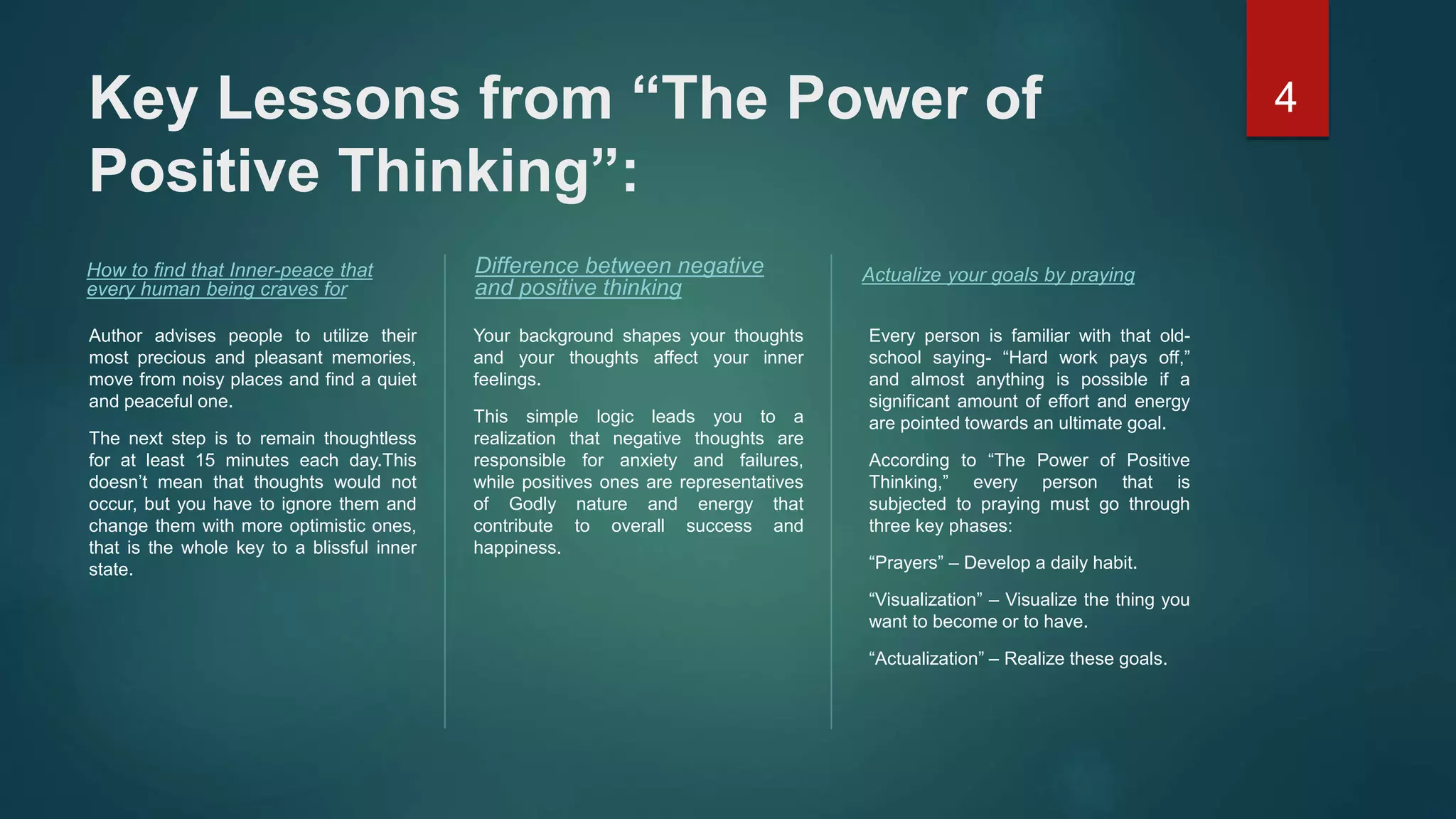 The power of positive thinking | PPTX