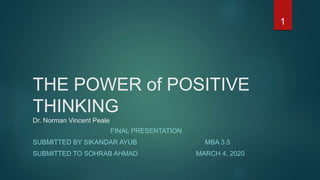 The power of positive thinking | PPTX
