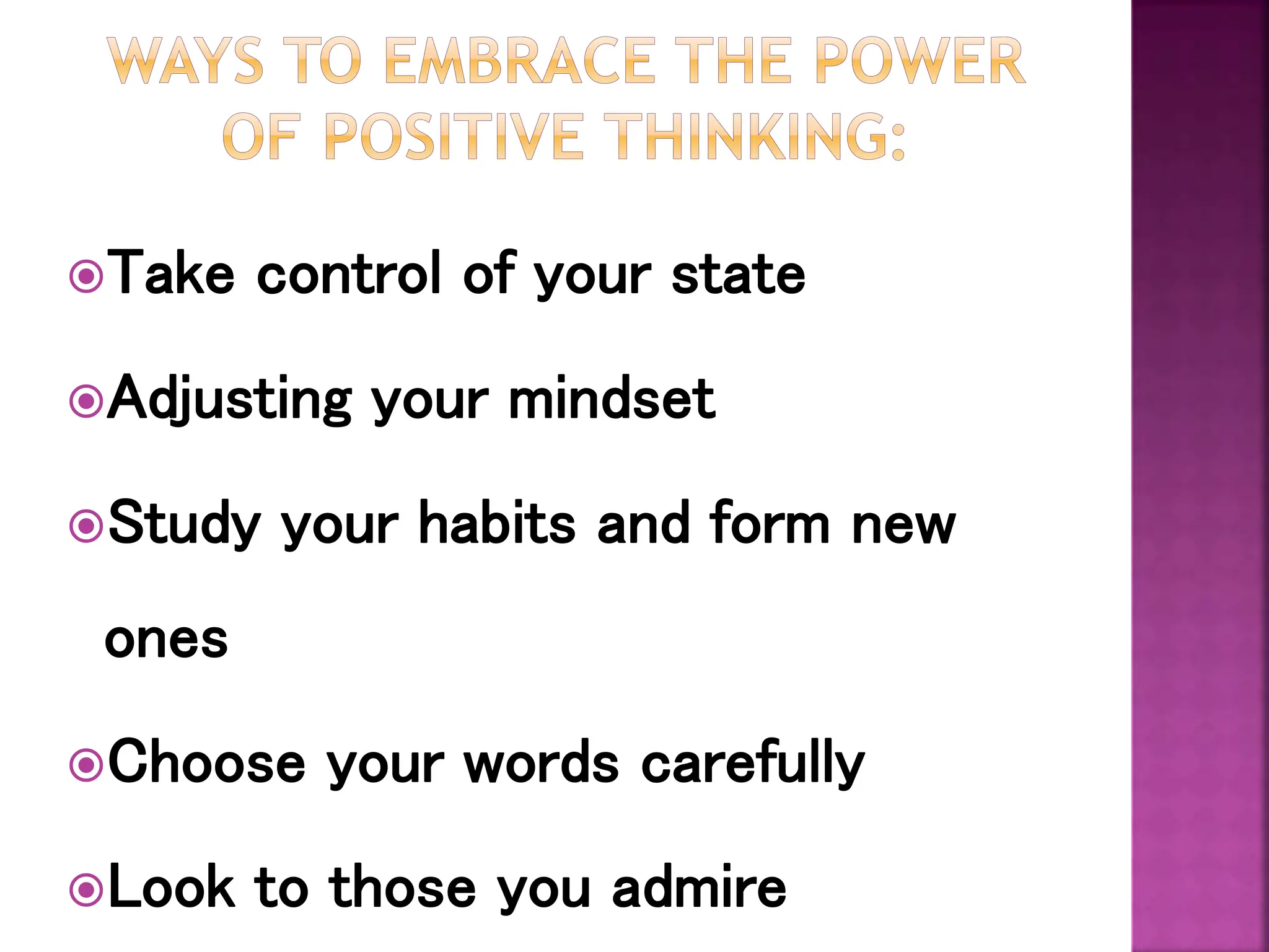 the power of this positive thinking is for such and | PPT