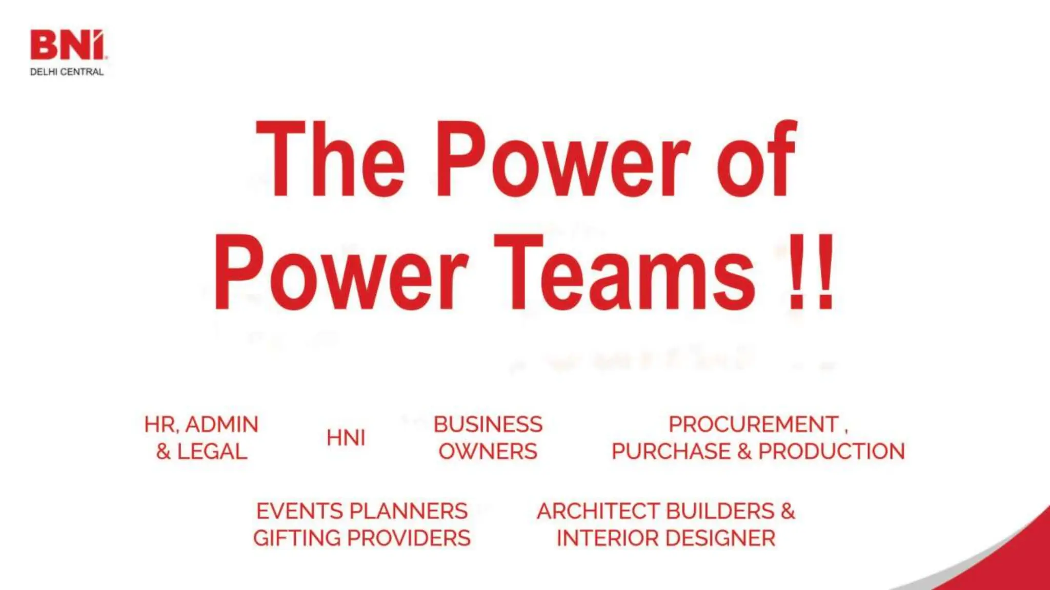 The Power of Power Teams presentation in BNI | PPTX