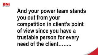 The Power of Power Teams presentation in BNI | PPTX
