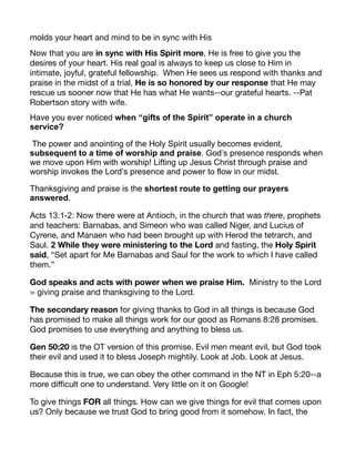 The Power of Thanksgiving & Praise | PDF