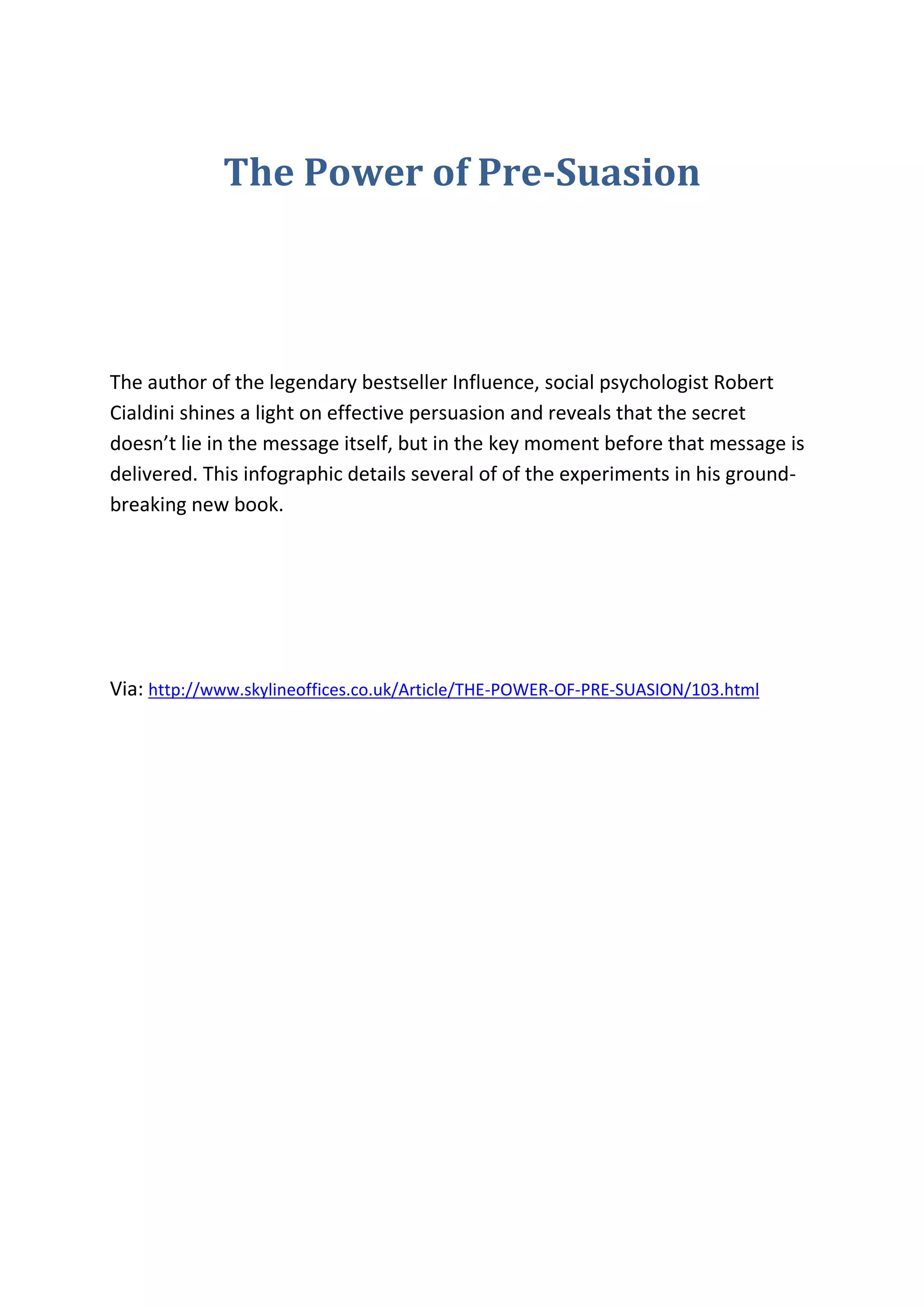 The Power of Pre-Suasion | PDF