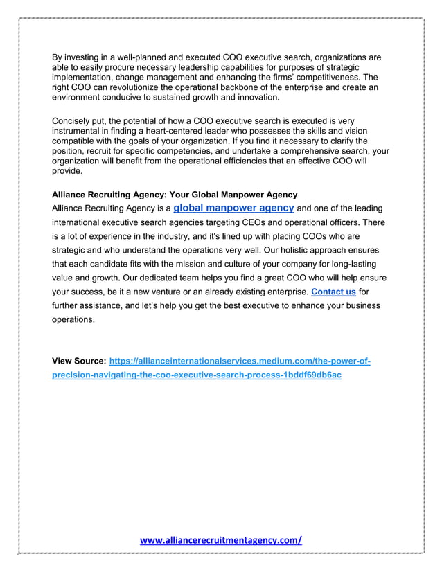 The Power of Precision Navigating the COO Executive Search Process.pdf ...