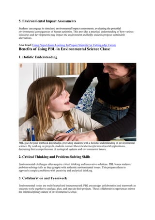 PBL in Environmental Science Class: Meaning. Applications, Benefits ...
