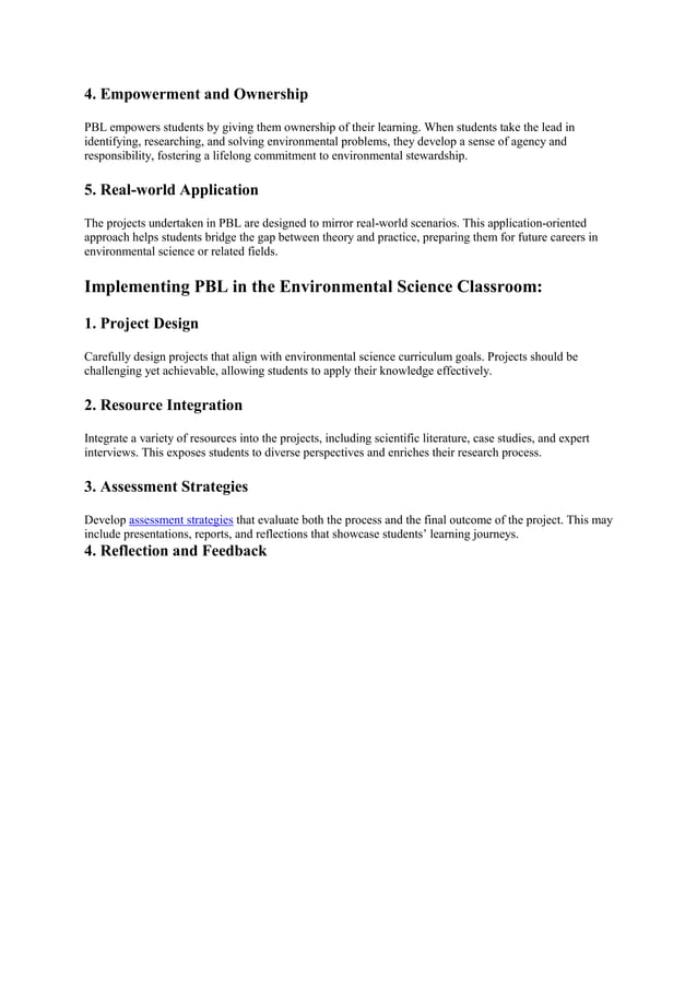 PBL in Environmental Science Class: Meaning. Applications, Benefits, And Impletations | Future ...