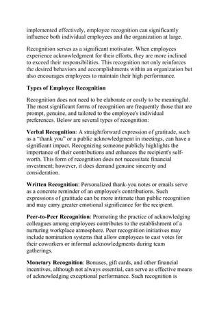 The Power of Recognition: How to Make Employees Feel Valued and ...