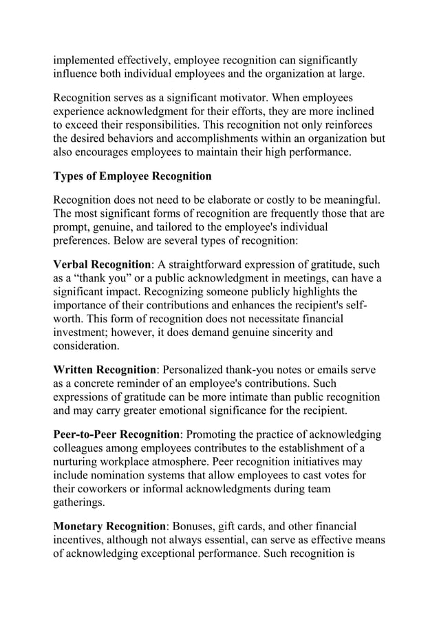 The Power of Recognition: How to Make Employees Feel Valued and ...