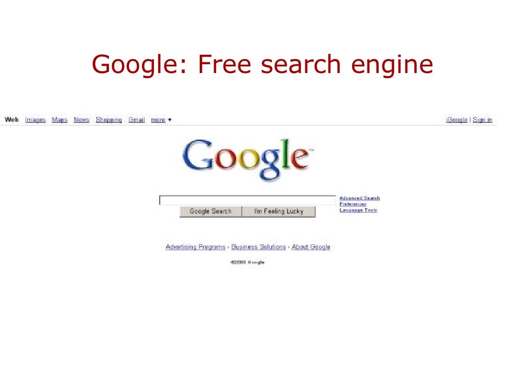 Google: Free search engine
