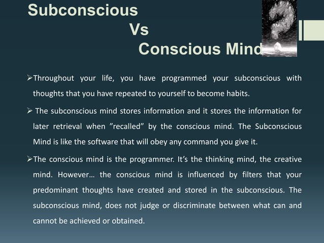 The power of subconscious mind | PPTX | Sleep Disorders | Diseases and ...