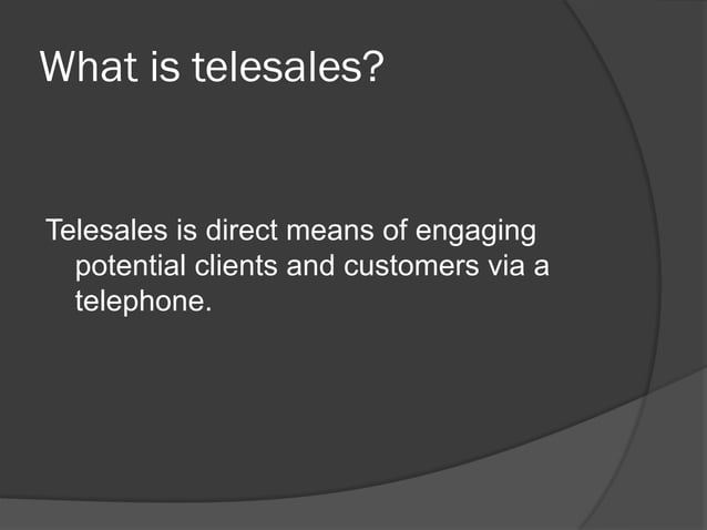 The Power of Telesales | PPT