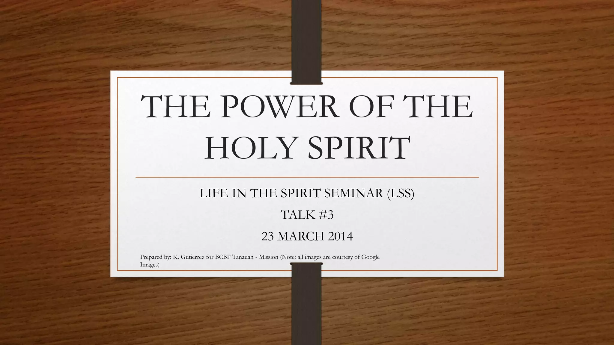 The Power of the Holy Spirit | PPTX