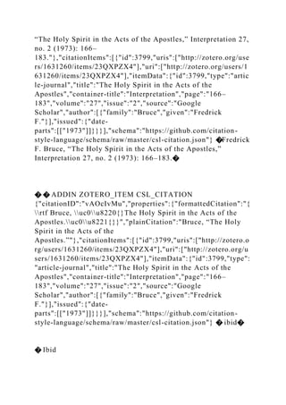 The power of the Holy Spirit in the early church outline Jose.docx