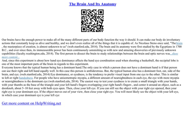 The Power Of The Human Brain Essays | PDF