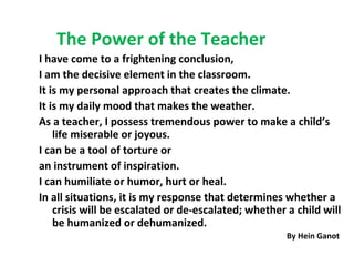 The Power of the Teacher | PPT