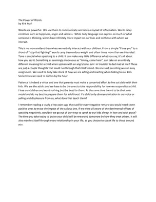 The Power Of Words | DOC