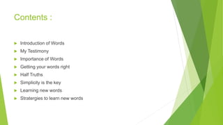 The power of words | PPTX