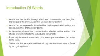 The power of words | PPTX