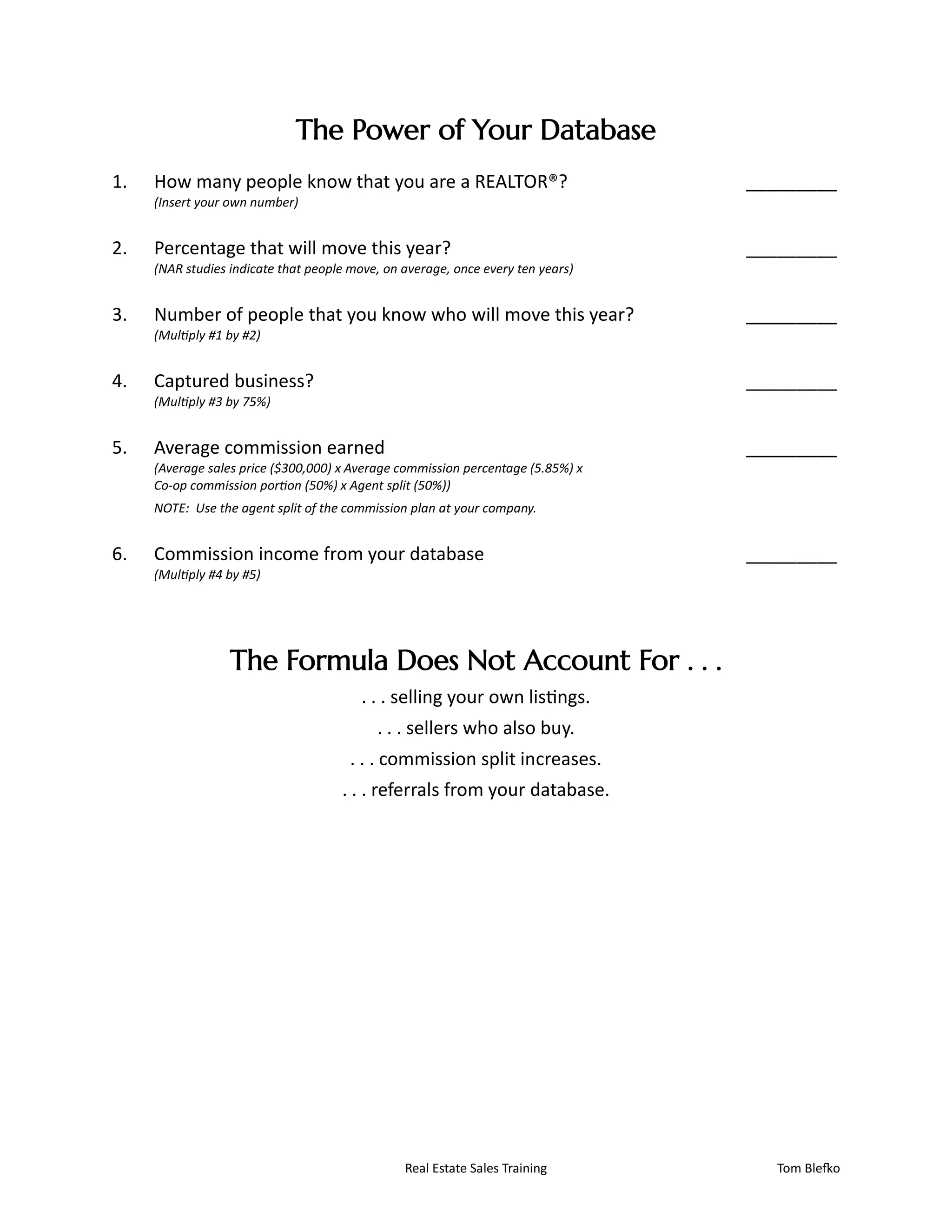LCAR RE Practice - The Power of Your Database | PDF