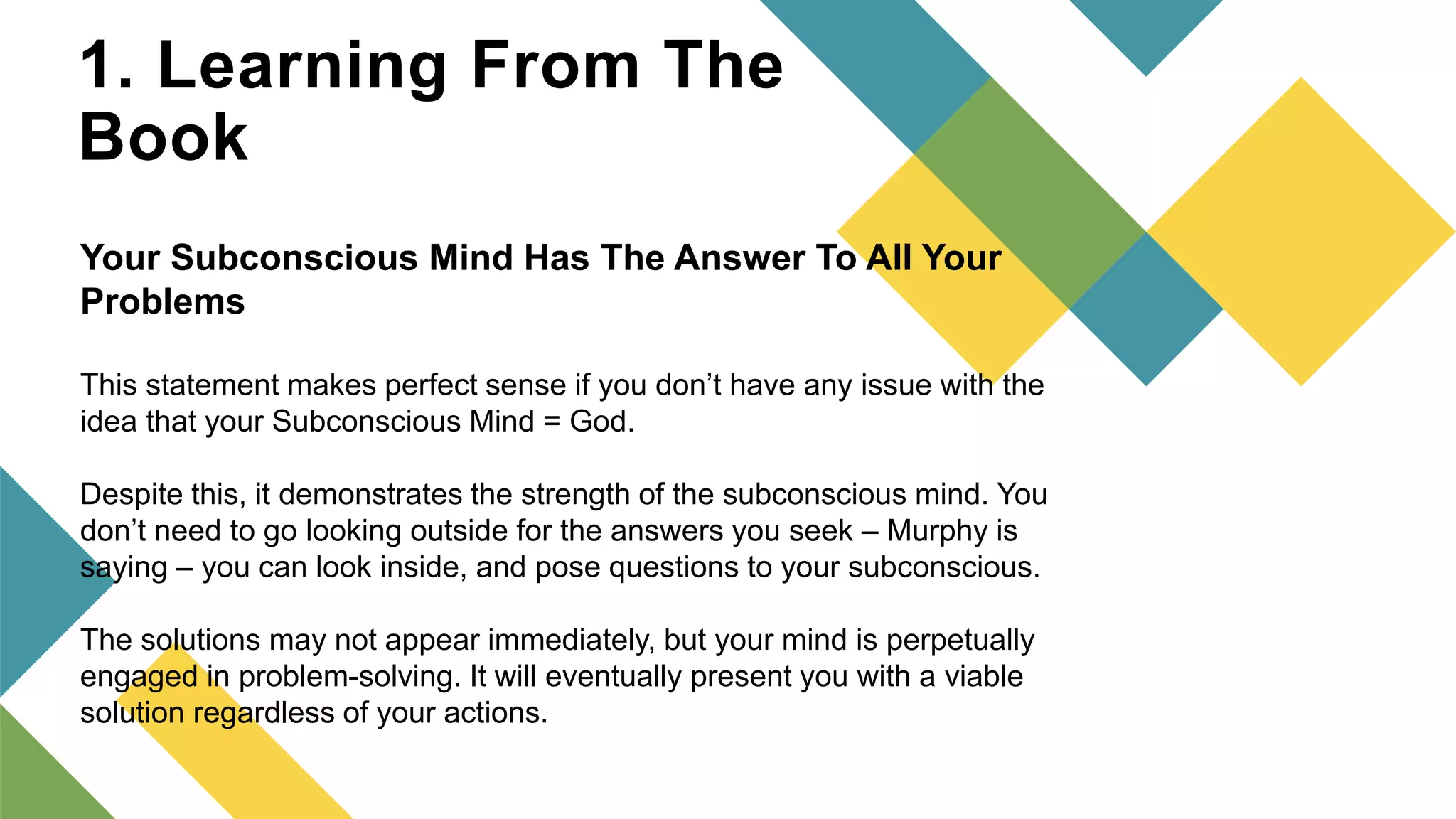 The Power Of Your Subconscious Mind | PPTX