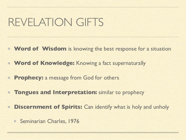 The Power Tools of God: Word of Knowledge Gift