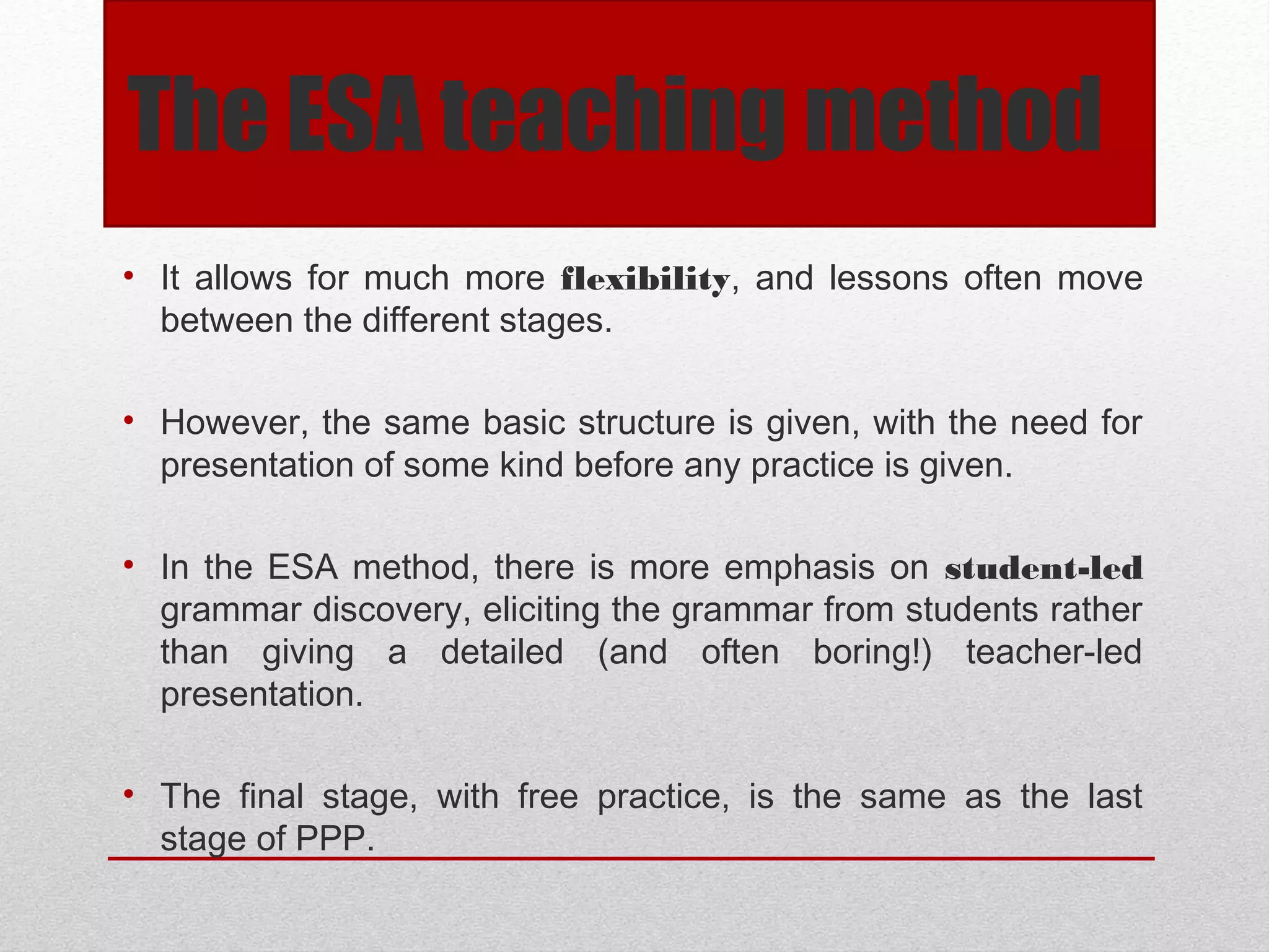 The PPP & ESA teaching methods | PPT