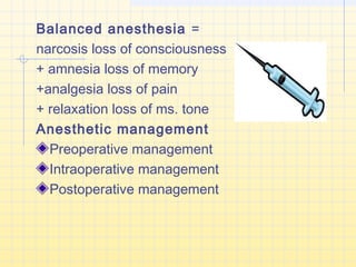 The practice conduct of anesthesia | PPT