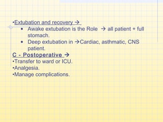 The practice conduct of anesthesia | PPT