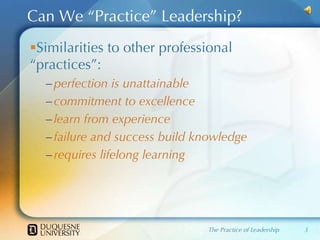The Practice of Leadership | PPT