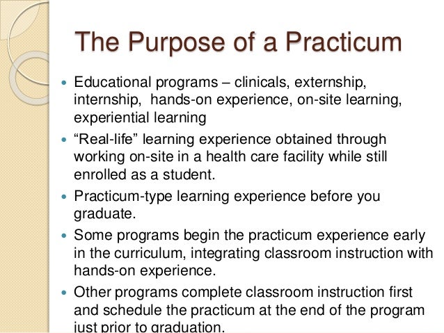 The Practicum Experience