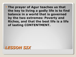 The Prayer of Agur | PPT