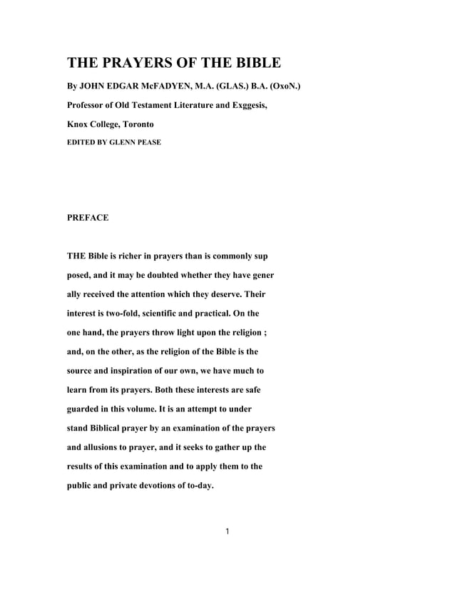 The prayers of the bible | PDF