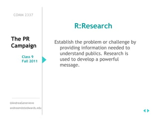 The PR Campaign: Research | PDF