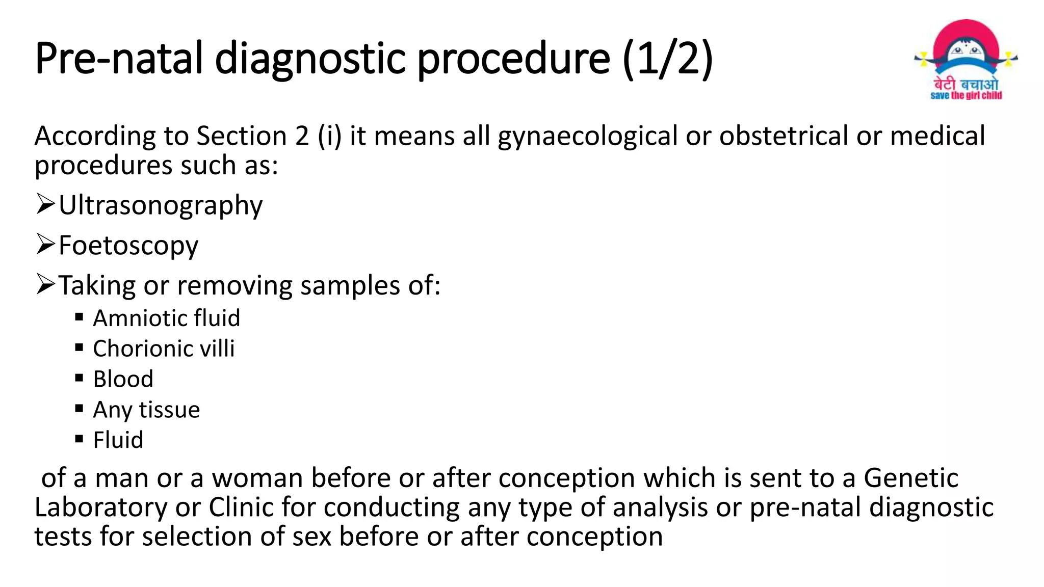 The Pre-Conception and Prenatal Diagnostic Techniques .pptx
