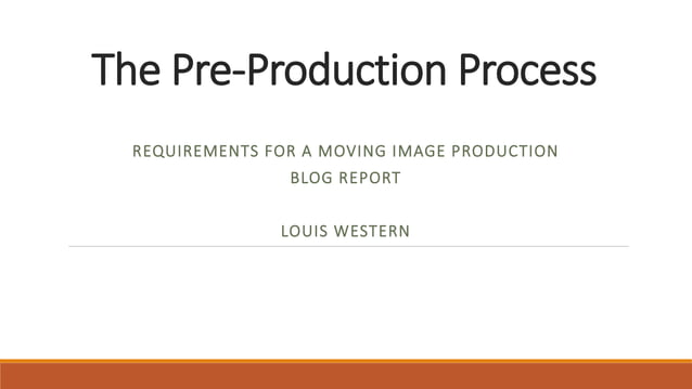 The pre production process | PPT