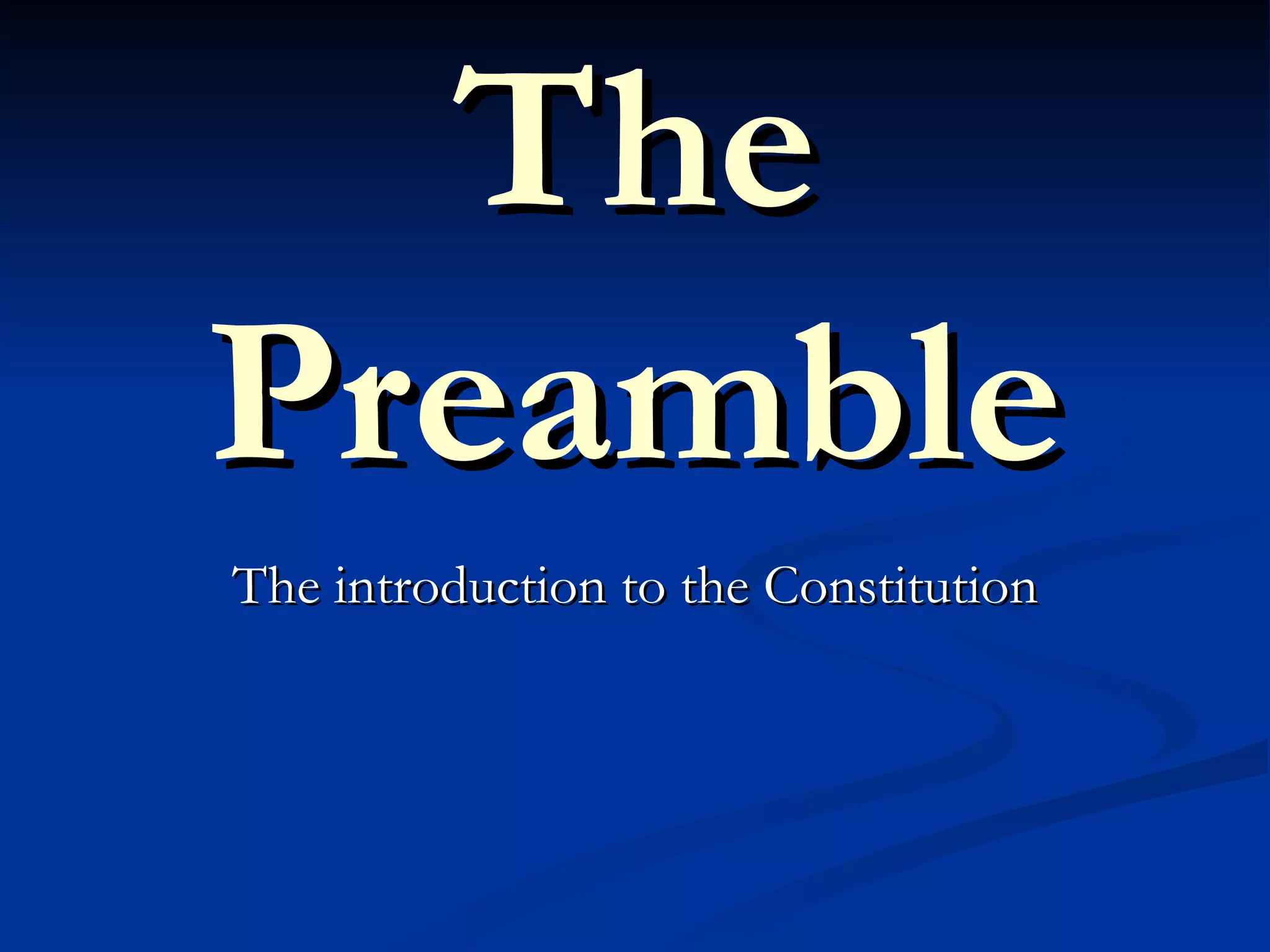 The preamble | PPT