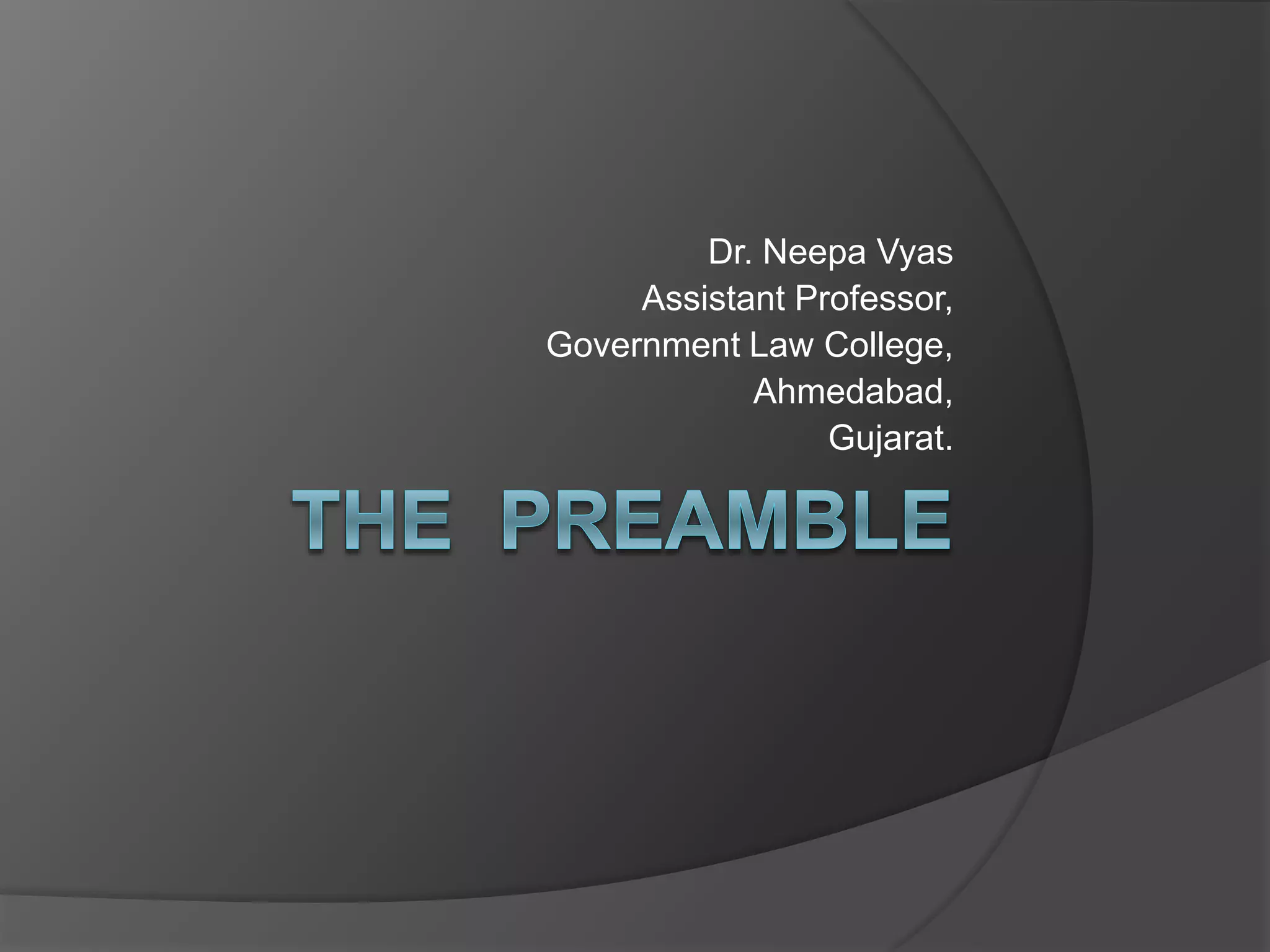 The preamble | PPT