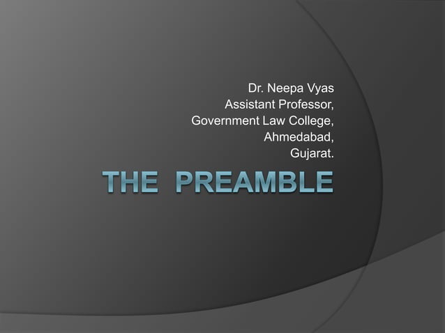 The preamble | PPT
