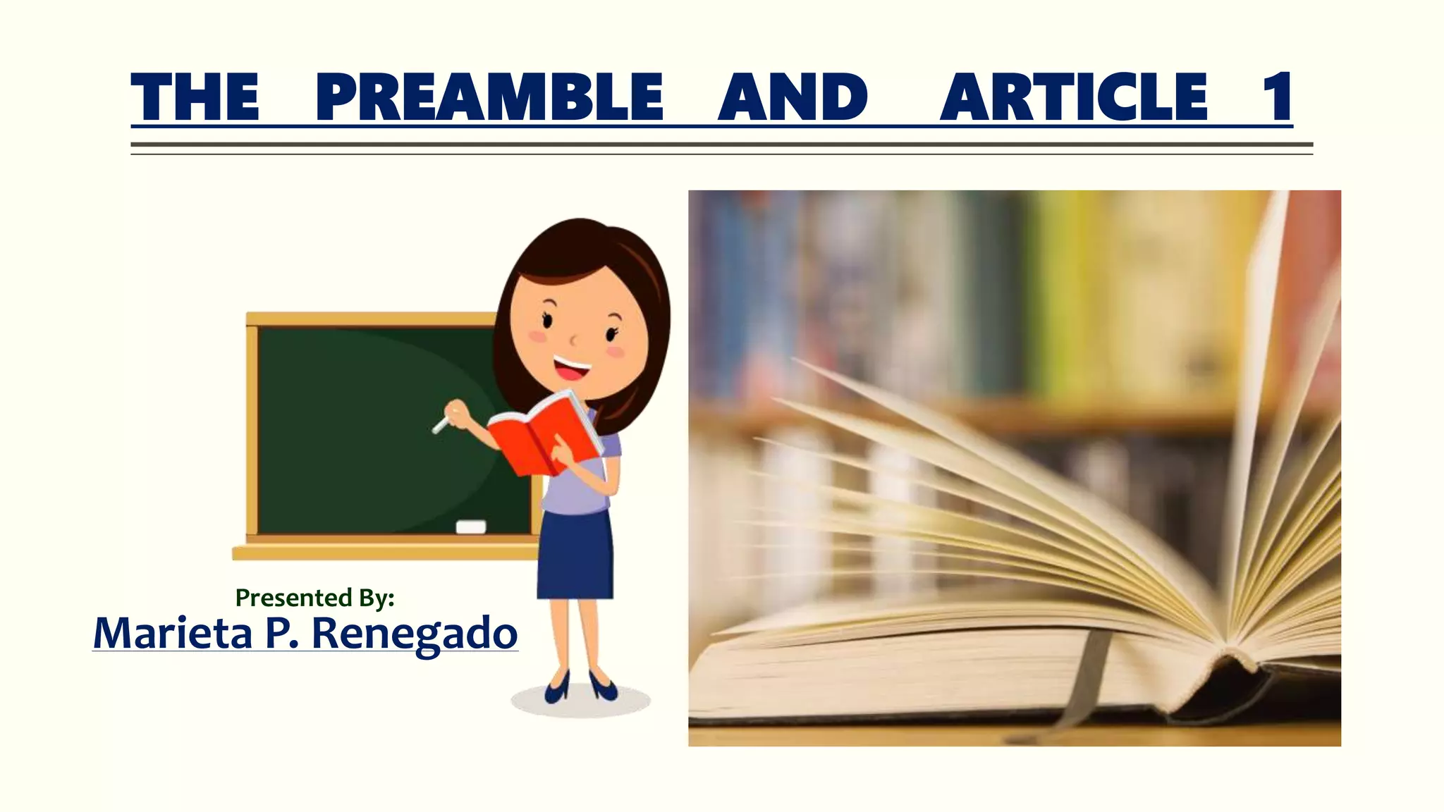 The Preamble and Article 1 | PPTX