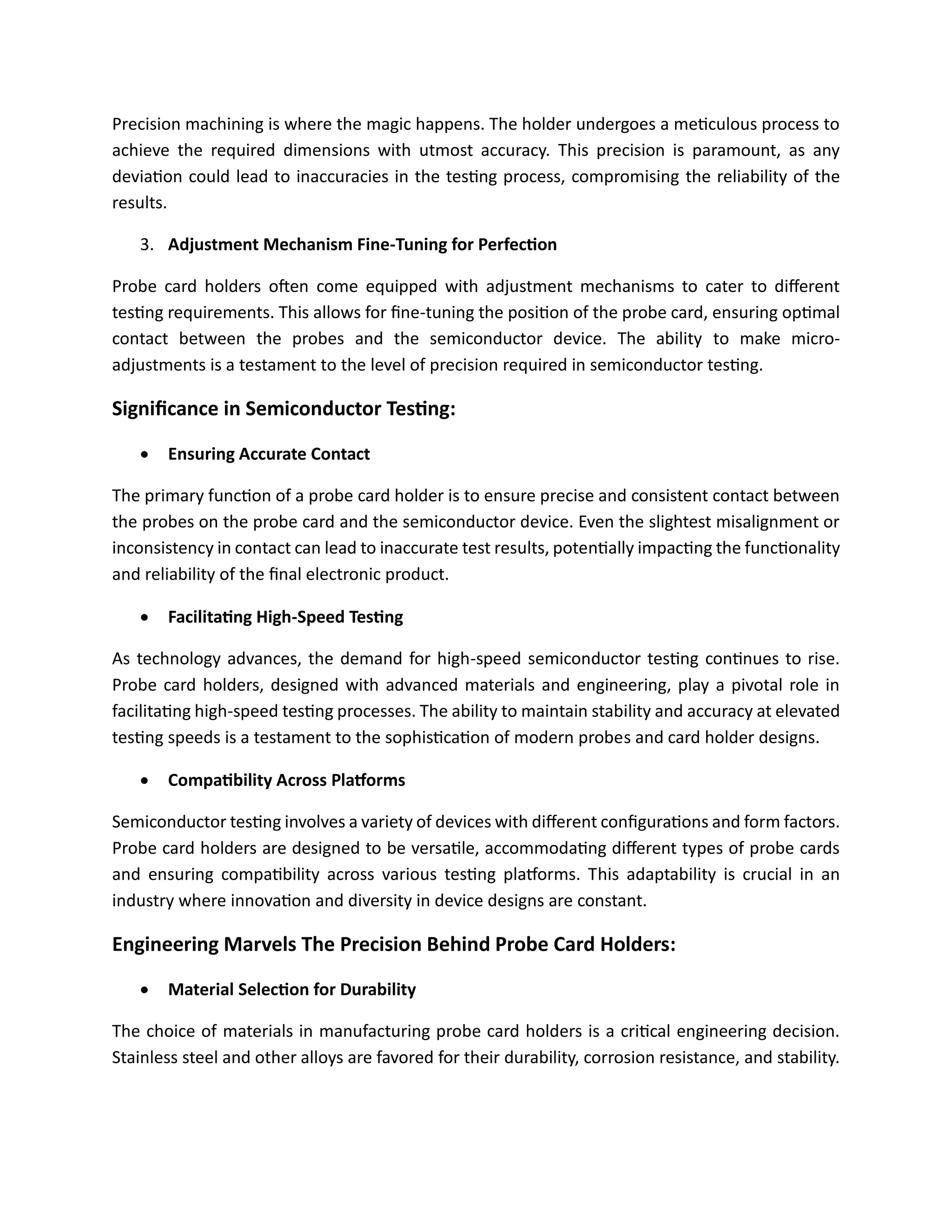 The Precision Behind Probe Card Holders A Deep Dive into Semiconductor ...